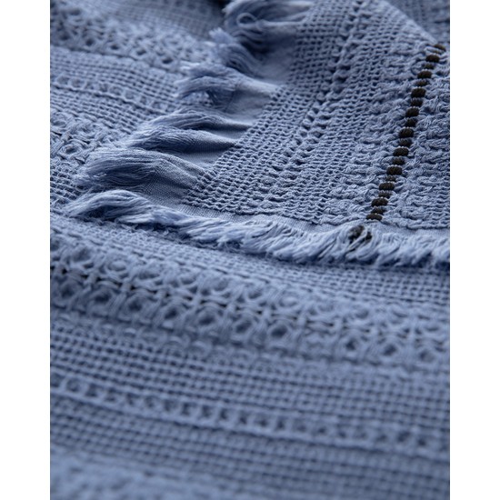 Madame Coco Envelope Çift Kişilik Yatak Örtüsü - Indigo Fiyatı