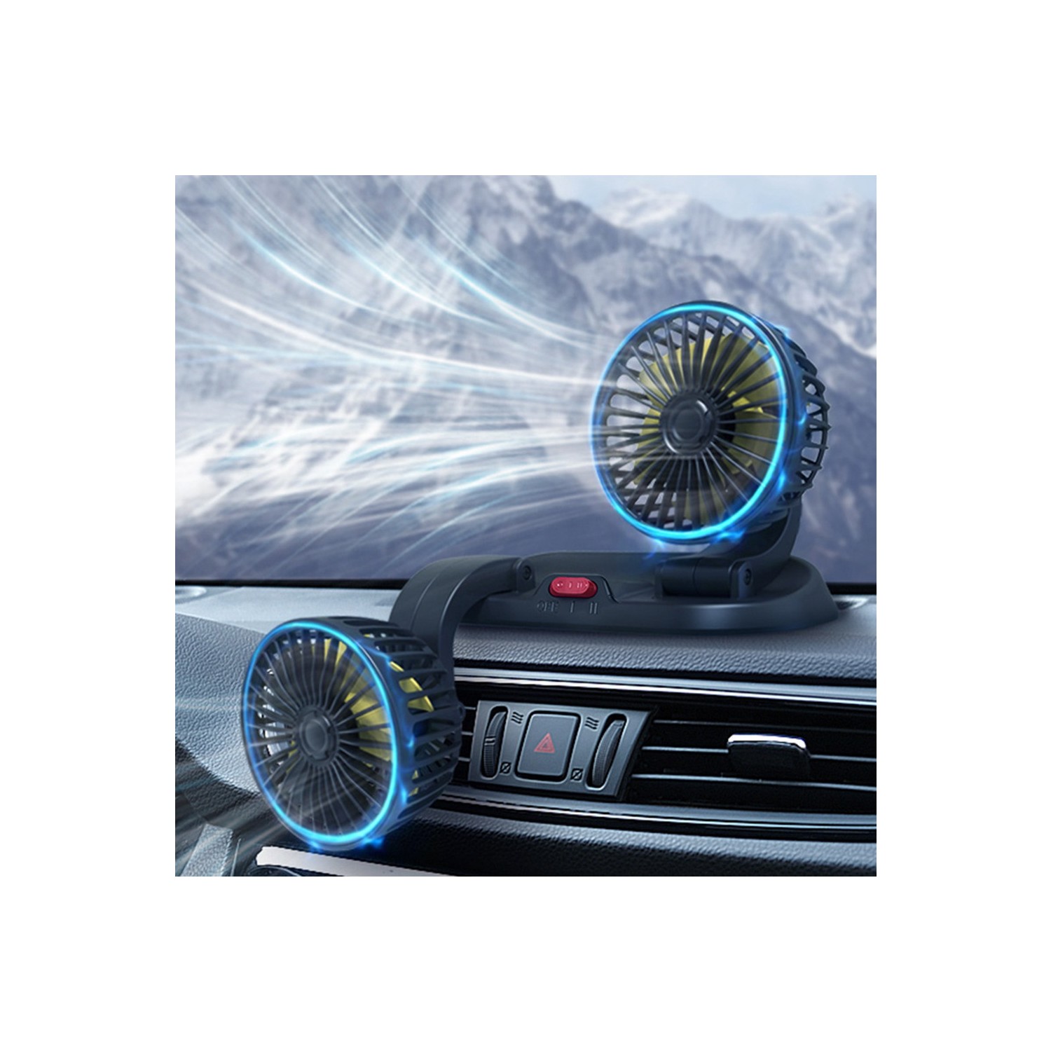 Gui Xulian 24V Araba Fanı Çift Kafalı Fan Taşınabilir Fiyatı