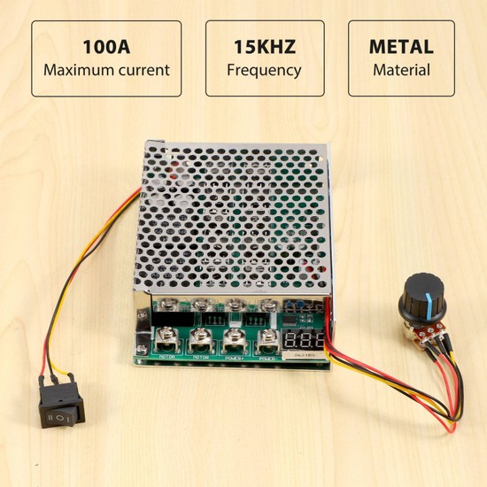 Gui Xulian Dc 10-55V 100A 3000W Motor Hız Kontrol Cihazı Tersinir Pwm ...
