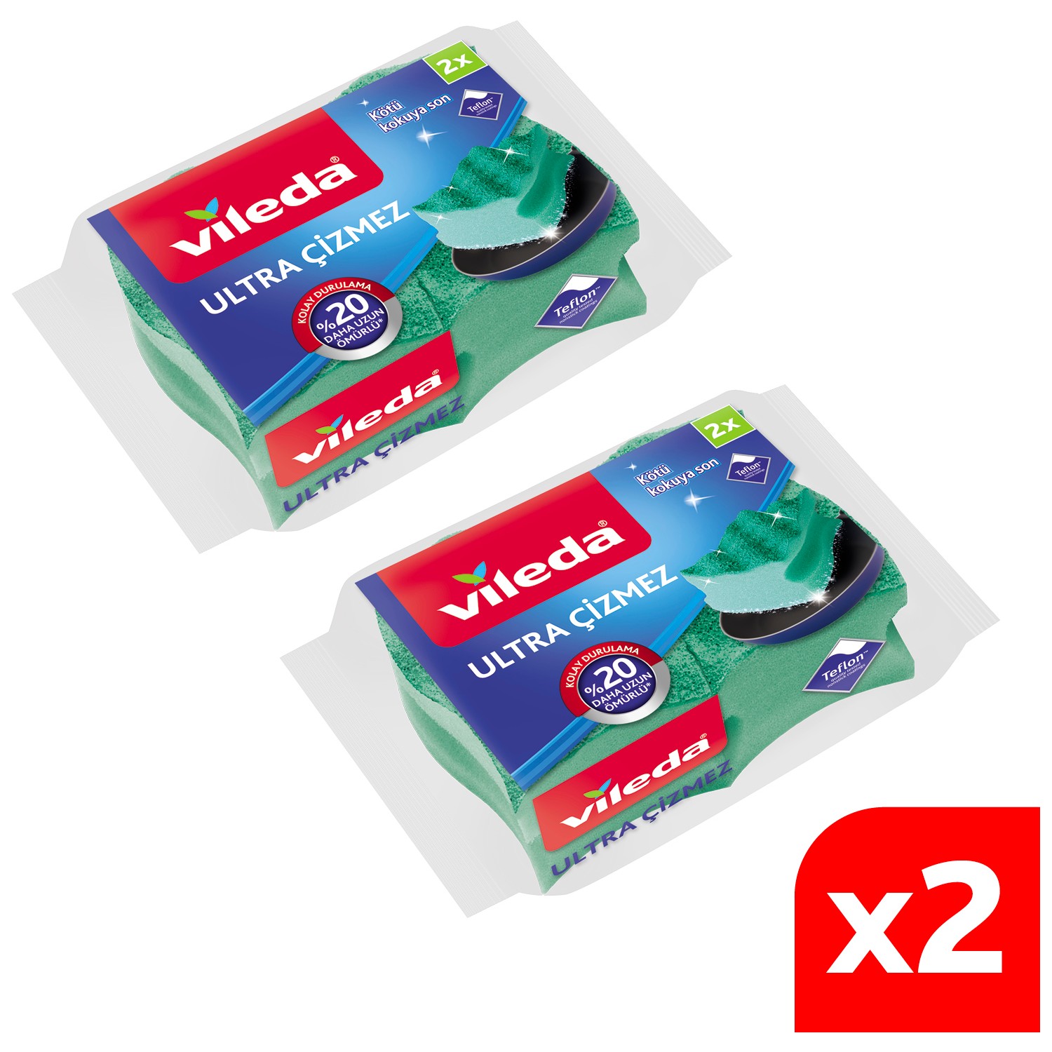 Vileda 2 Paket 2'li Ultra Çizmez Oluklu Bulaşık Süngeri Fiyatı