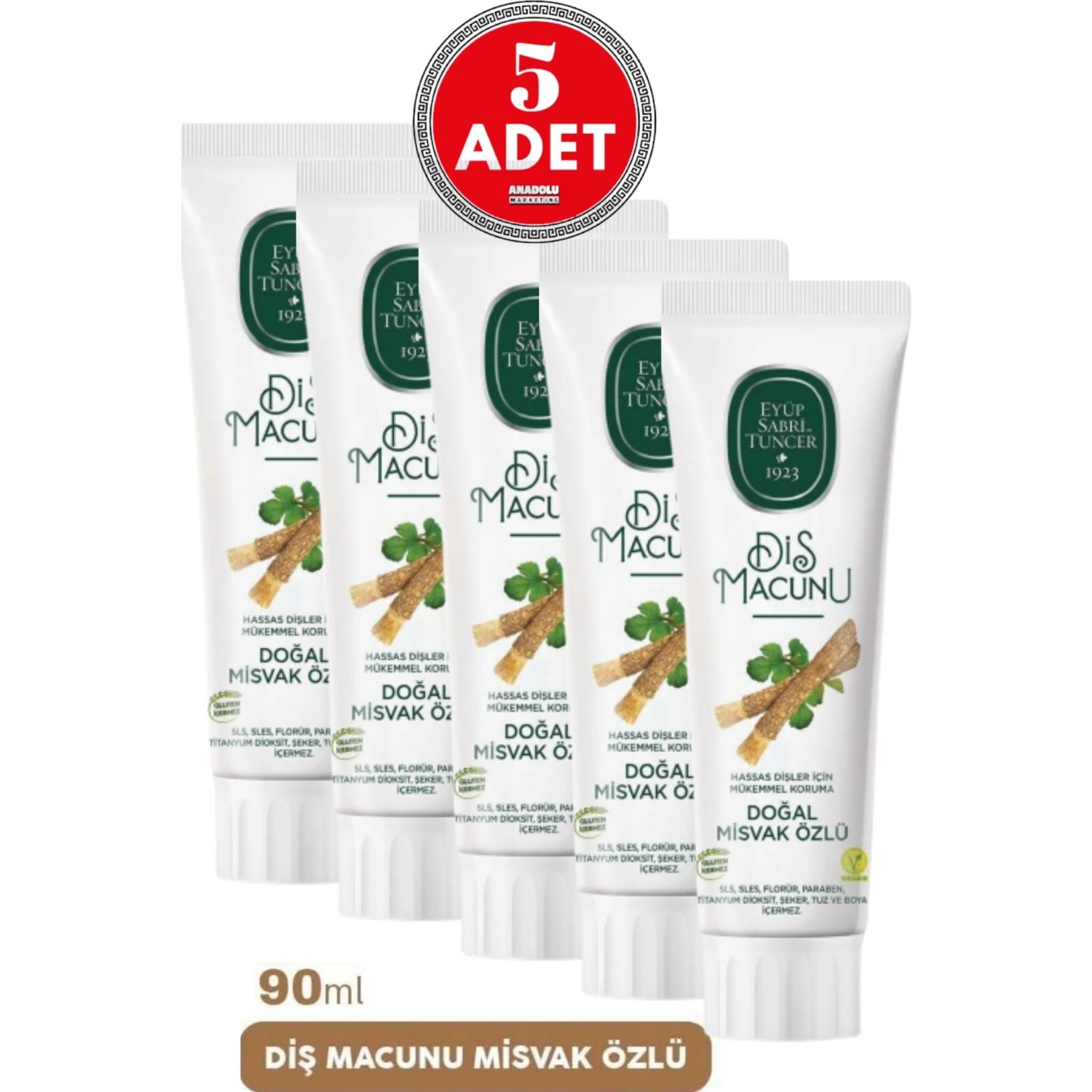 Eyüp Sabri Tuncer Diş Macunu Misvak Özlü 90 Ml X 5 Adet Fiyatı