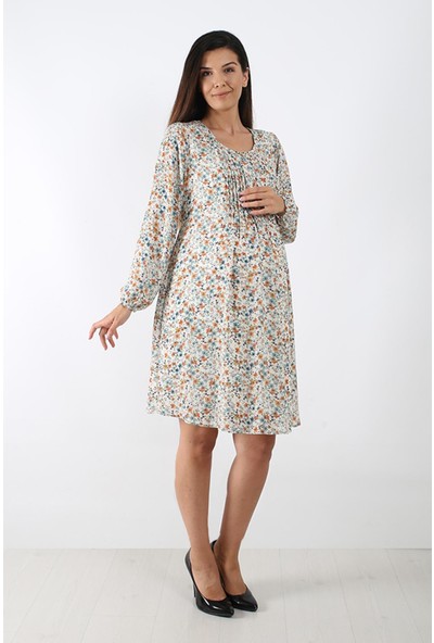 Işşıl Hamile Bahar Çiçek Kol Astarlı Tunik