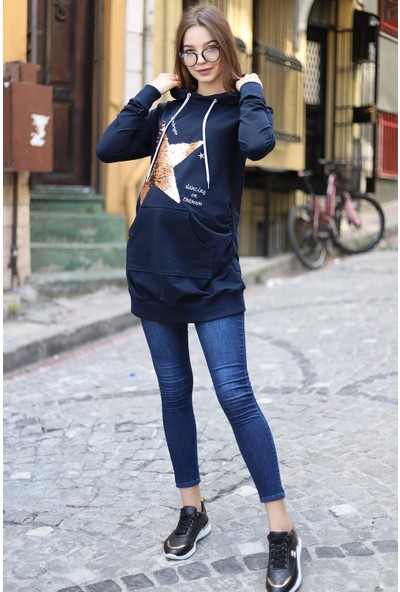 Işşıl 8601-Işıklı Yıldız Hamile Sweatshirt