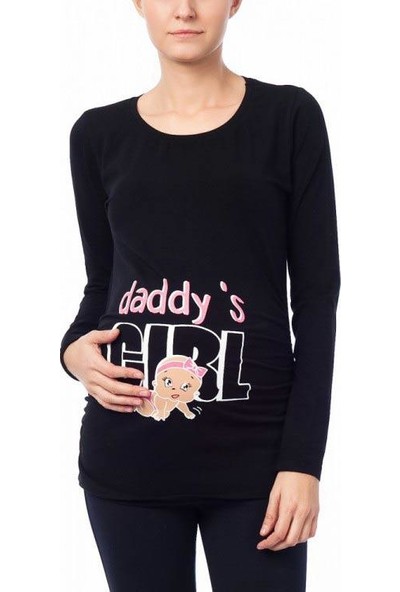 Işşıl 7776-Hamıle Giyim Babasının U Kol Esprili T-Shirt