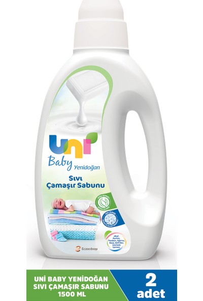 Unı Baby Yenidoğan Çamaşır Sabunu 1500 ml 2'li Set Unı Baby Yenidoğan Çamaşır Sabunu 1500 ml 2'li Set