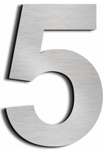 Se-Dizayn Kapı Numarası 15 cm No 5. Kendinden Yapışkanlı Paslanmaz Çelik Se-Dizayn Kapı Numarası 15 cm No 5. Kendinden Yapışkanlı Paslanmaz Çelik