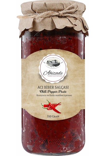 Ahizade Maziden Kalan Doğallık Acı Biber Salçası - 550 gr Ahizade Maziden Kalan Doğallık Acı Biber Salçası - 550 gr