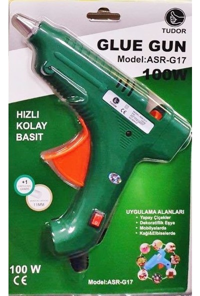 Makro Yapı Tudor Sıcak Kalın Mum Silikon Tabancası 100 Watt Anahtarlı Yeşil