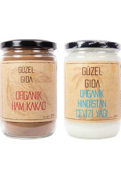 Güzel Ada Gıda Organik Ham Kakao 320 gr + Organik Hindistan Cevizi Yağı 630 ml