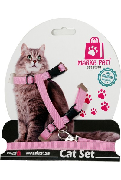 Marka Pati Kedi Gezdirme Seti Uzatma Göğüs Bel Tasması Ayarlanabilir Pembe Marka Pati Kedi Gezdirme Seti Uzatma Göğüs Bel Tasması Ayarlanabilir Pembe
