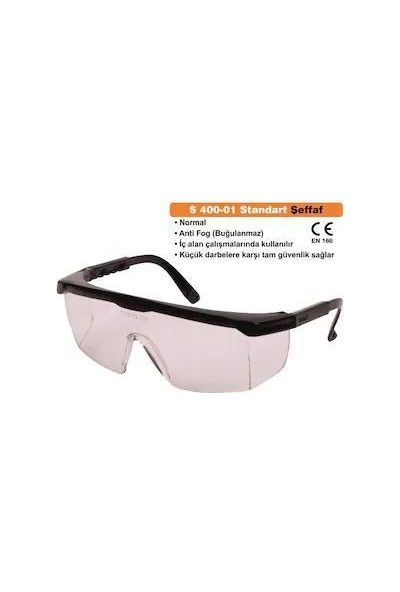 İsg Okulu Baymax S400 Şeffaf Koruyucu Çapak Işçi Gözlüğü Antifog
