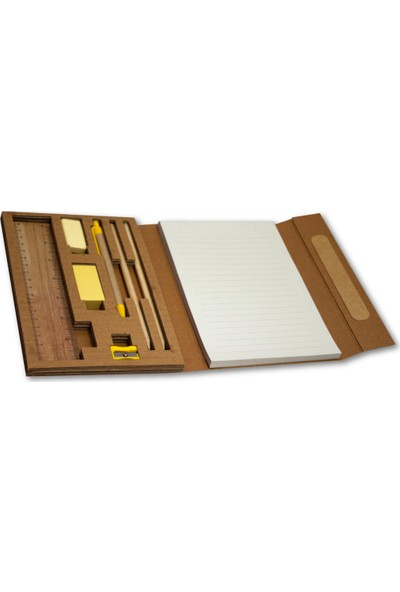 Notyaz Kraft Organizer Çizgili Notebook Kalem, Silgi, Cetvel, Kalemtraş ve Yapışkanlı Bloknot Seti Notyaz Kraft Organizer Çizgili Notebook Kalem, Silgi, Cetvel, Kalemtraş ve Yapışkanlı Bloknot Seti