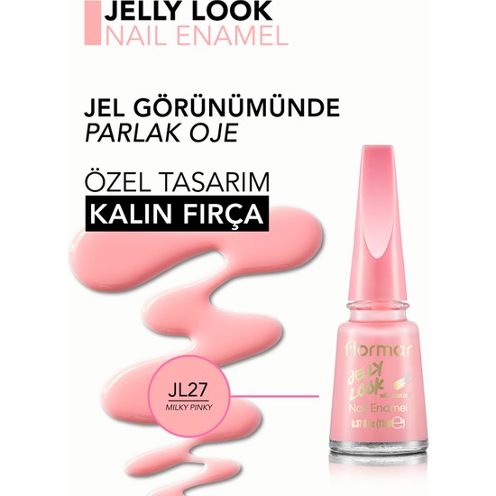 Jelly Look Yoğun Renk Veren Jel Görünümlü Parlak Oje (JL27 Fiyatı