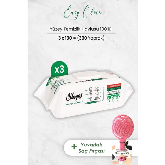 Sleepy Easy Clean Yüzey Temizlik Havlusu 100' Lü x 3 Adet ve Fiyatı