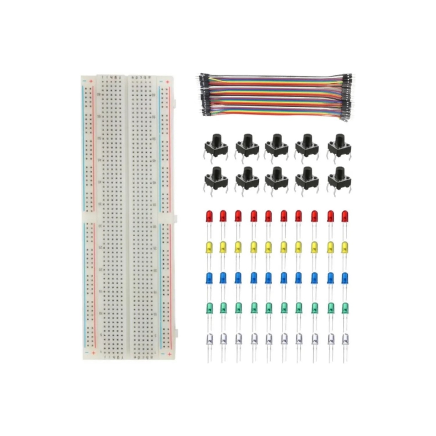 Diyotlab 4'lü Set: 830 Pin Breadboard - 5mm LED - 6mm Buton Fiyatı
