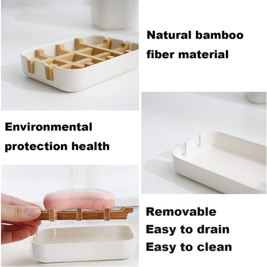 Breeze 2 Parça Doğal Bambu Duş Sabunluk, Sabun Kutusu, Bambu Fiyatı