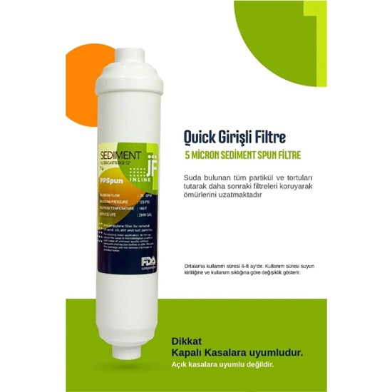 Yaman Group Jammy Filter Marka Inline Kapalı Kasa 6'lı Lg Fiyatı