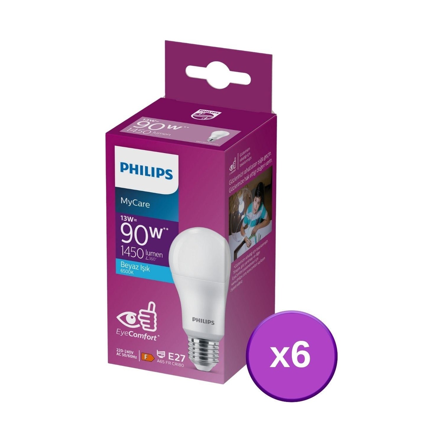 Philips LED 13W Ampul 6500K Beyaz Işık 6'lı Fiyatı