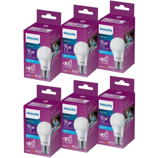 Philips LED 10-75W Ampul 6500K Beyaz Işık 6'lı Fiyatı