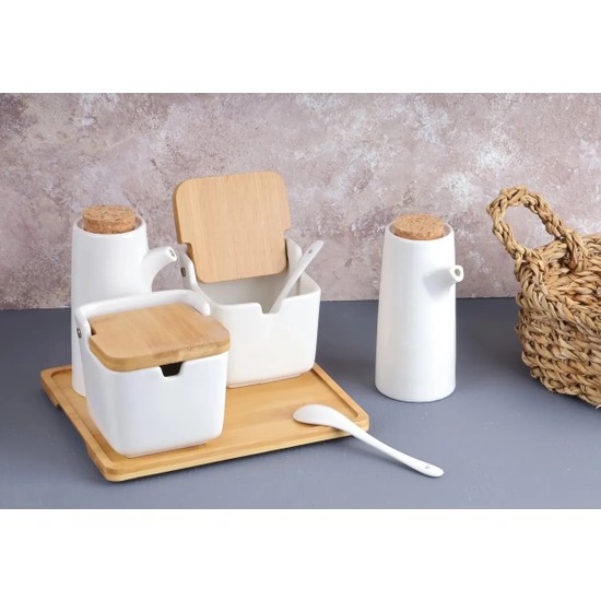 Emir Home Shop Bambu Tepsili Porselen Kaşıklı Baharat Takımı Fiyatı Emir Home Shop Bambu Tepsili Porselen Kaşıklı Baharat Takımı Fiyatı