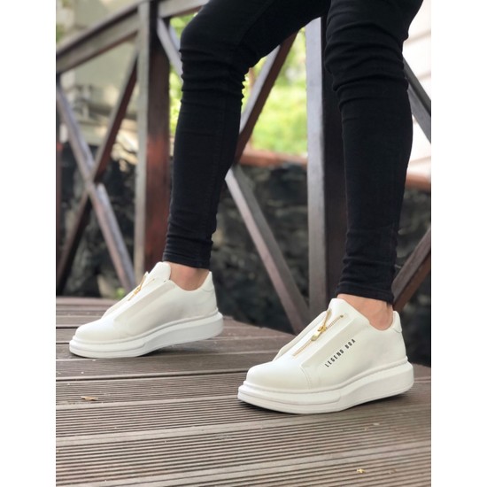 İwie Boa Kalın Yüksek Taban Fermuarlı Beyaz Erkek Ayakkabı Fiyatı