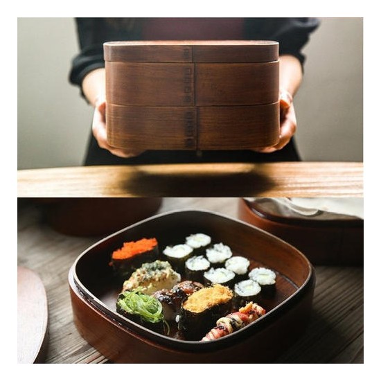 Xhang Masif Ahşap Çift Büyük Bento Kutusu Öğle Yemeği Kutusu Fiyatı