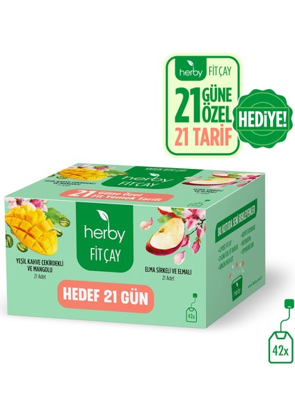 Herby Fit Çay Hedef 21 Gün Paketi Tarif Hediyeli Fiyatı