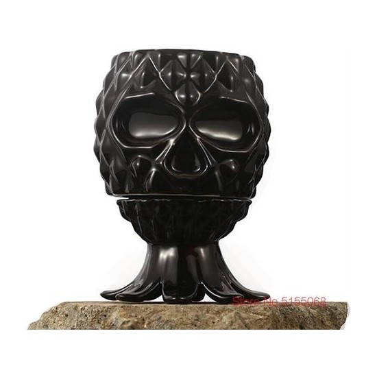 Hawaii Tarzı Derin Siyah Ahtapot Kafatası Kupa Kapak Ananas Fiyatı