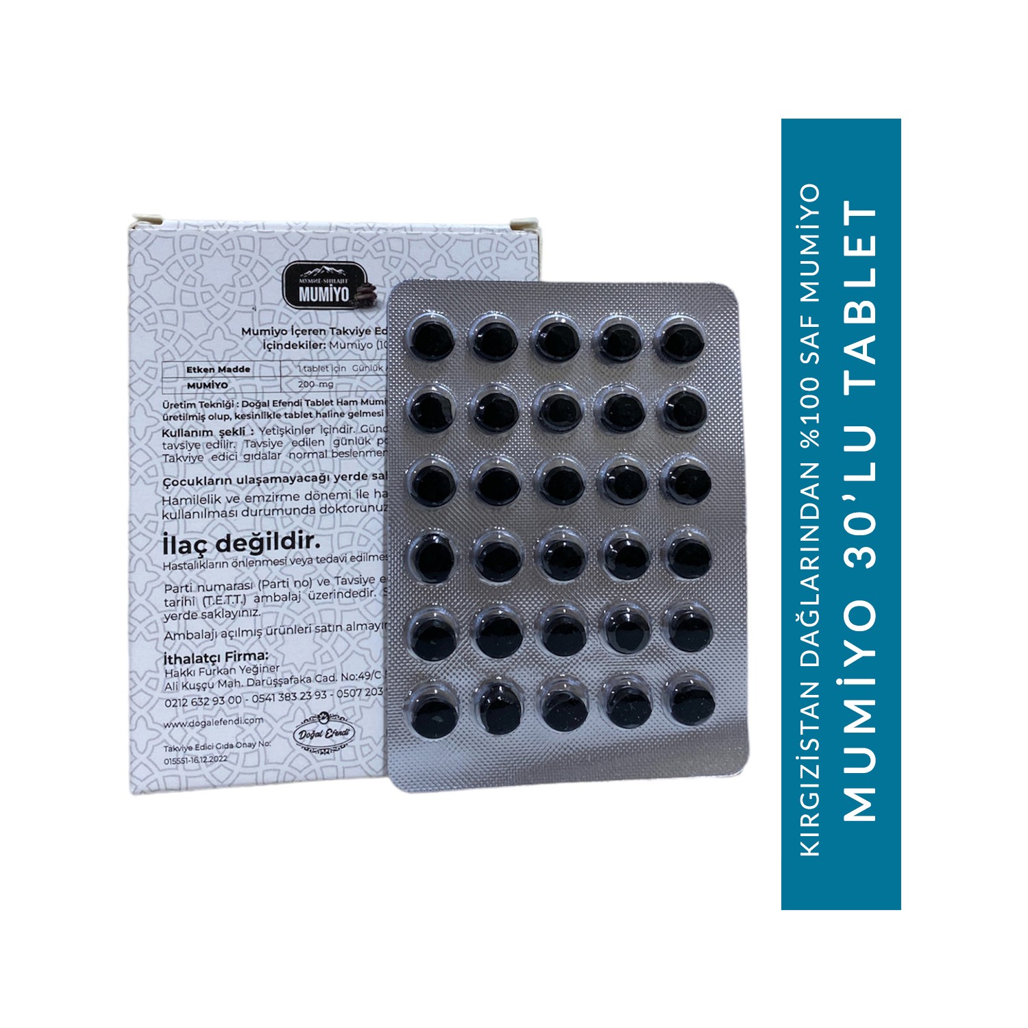 Mumiyo %100 Saf Mumiyo 30'lu Tablet (Kırgızistan'dan Ithal Fiyatı