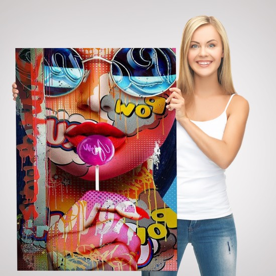 Winta Shop Pop Art Sokak Sanatı Renkli Kadın Dekoratif Duvar Fiyatı