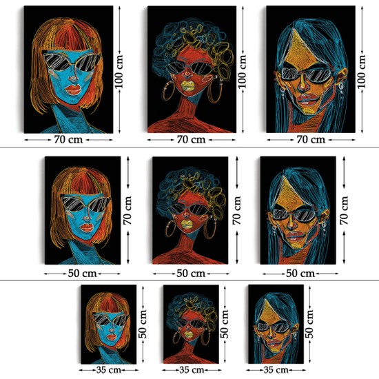 Winta Shop Renkli Pop Art Kadınlar Dekoratif Duvar Tablosu Fiyatı