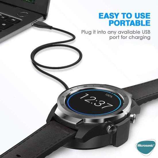Microsonic Ticwatch Pro Manyetik USB Şarj Kablosu Siyah Fiyatı