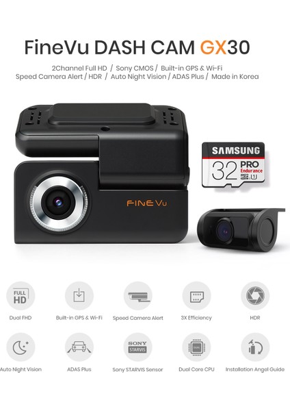 Finevu GX30 New 2ch Eds Radar Wi-Fi Fullhd Araç Kamerası Fiyatı