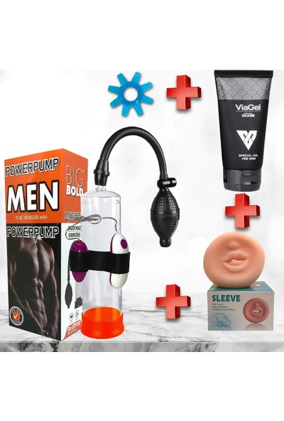 Spicyx Titreşimli Bold Magic Penis Pompası + Ring Halkası + Vajina Başlık