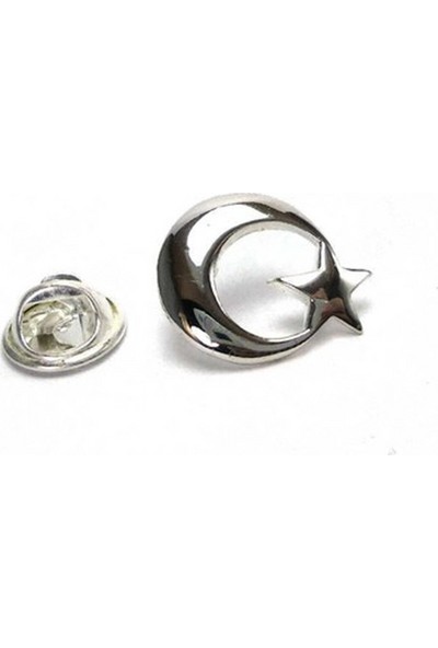 Osmanlı Gümüş Ayyıldız Gümüş Rozet Küçük Boy