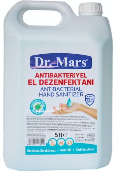 Dr. Mars 5 lt Aleo Veralı Antibakteriyel Alkollü El Dezenfektanı