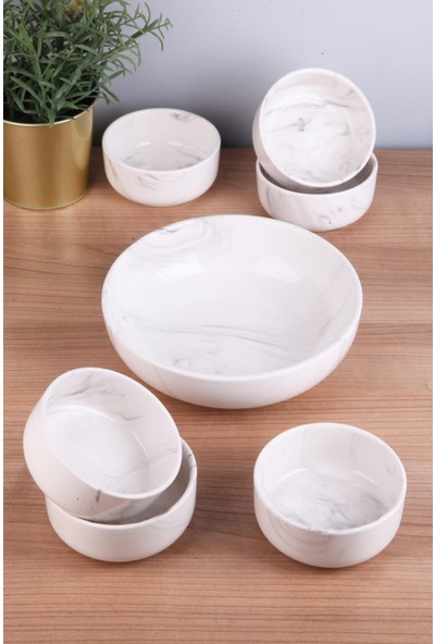Yns Mermer Desenli Çerezlik 7li Set