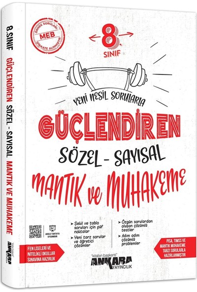 Ankara Yayıncılık LGS 8. Sınıf Güçlendiren Sayısal-Sözel Mantık ve Muhakeme Soru Bankası () Ankara Yayıncılık LGS 8. Sınıf Güçlendiren Sayısal-Sözel Mantık ve Muhakeme Soru Bankası ()