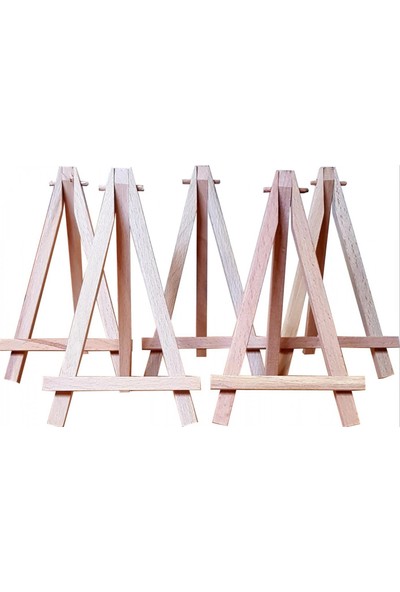 Peron Ahşap Mini Şövale 12 cm 5'li