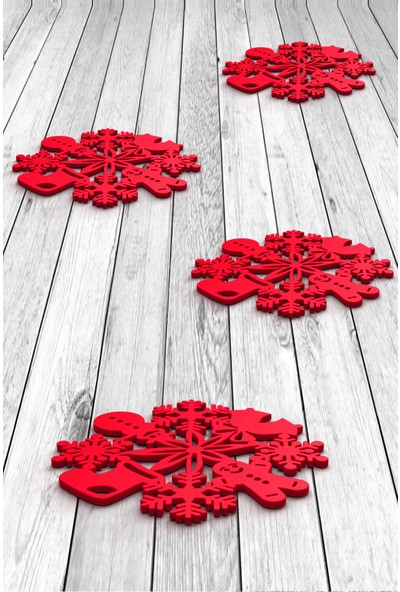 Foradaa Dekoratif Yumuşak ve Esnek Plastik Bardak Altlığı 4'lü Set (Kırmızı) Foradaa Dekoratif Yumuşak ve Esnek Plastik Bardak Altlığı 4'lü Set (Kırmızı)