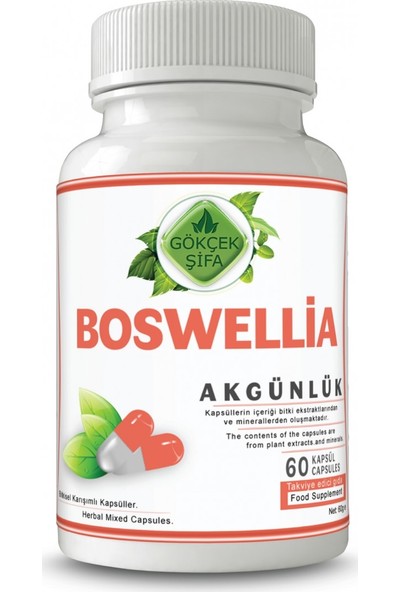 Gökçek Boswellia Kapsül - 60 Kapsül x 1000mg Gökçek Boswellia Kapsül - 60 Kapsül x 1000mg
