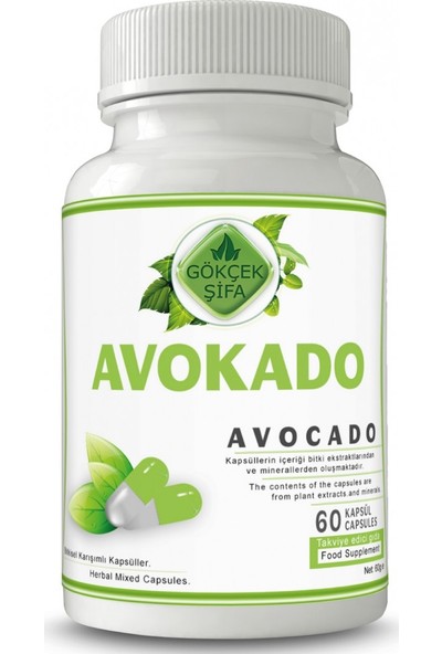 Gökçek Avokado Kapsül - 60 Kapsül x 1000mg Gökçek Avokado Kapsül - 60 Kapsül x 1000mg
