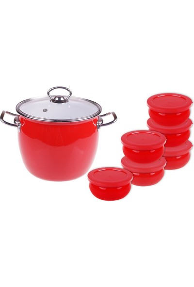 Taşev Krem Rengi Yoğurt Mayalama Seti 6 Adet Mayalama Kabı ve 1 Adet Emaye Tencere Taşev Krem Rengi Yoğurt Mayalama Seti 6 Adet Mayalama Kabı ve 1 Adet Emaye Tencere