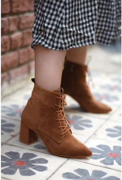 Dugi Shoes Taba Fitilli Bootie