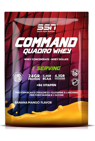 Ssn Command Quadro Whey 30 gr Tek Sachet Muz-Mango Ssn Command Quadro Whey 30 gr Tek Sachet Muz-Mango