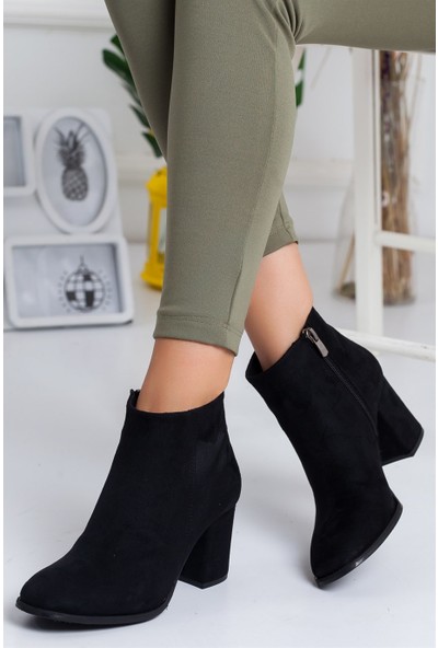 Lovita Abren Kadın Topuklu Bot Siyah Süet