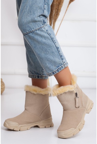 Lovita Pirna Kadın Spor Bot Bej Süet