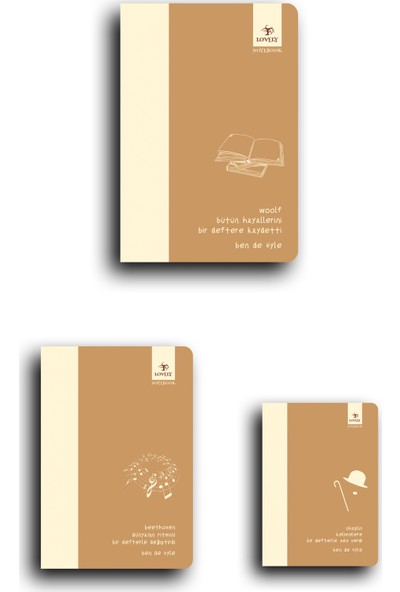 Lovely Book & Book Ben De Öyle Motivasyon Serisi Çizgisiz Defter Karamel 3'lü Lovely Book & Book Ben De Öyle Motivasyon Serisi Çizgisiz Defter Karamel 3'lü