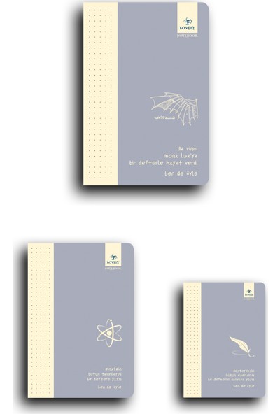Lovely Book & Book Ben De Öyle Motivasyon Serisi Noktalı Defter Duman Mavisi 3'lü Lovely Book & Book Ben De Öyle Motivasyon Serisi Noktalı Defter Duman Mavisi 3'lü