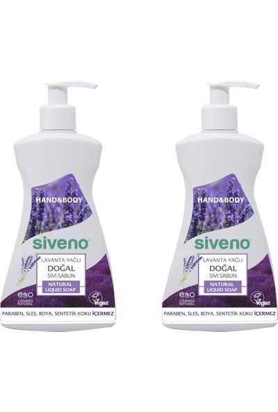 Siveno Lavanta Yağlı Doğal Sıvı Sabun 300 ml x 2 Adet Siveno Lavanta Yağlı Doğal Sıvı Sabun 300 ml x 2 Adet